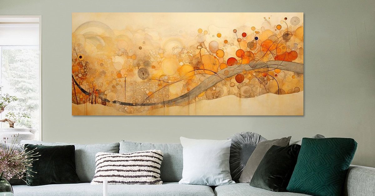 Abstract Aardetinten van Abstract Schilderij op canvas, behang en meer
